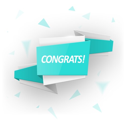 Congratulations origami banner Royalty Free Vector Image