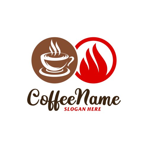 Fire coffee logo design template Royalty Free Vector Image