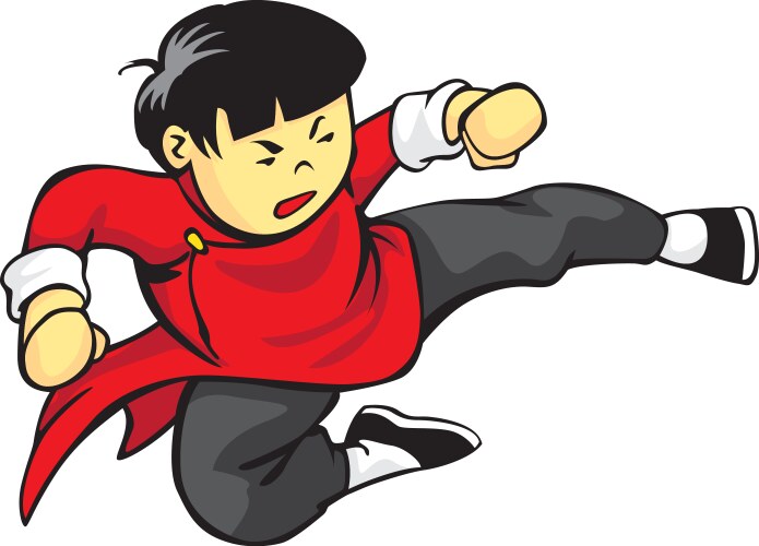 Doodle boy playing kick scooter Royalty Free Vector Image