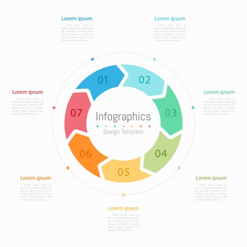 Infographic 7 options design elements Royalty Free Vector