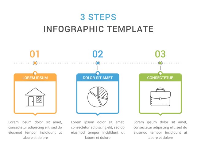 Infographic template with 3 elements Royalty Free Vector