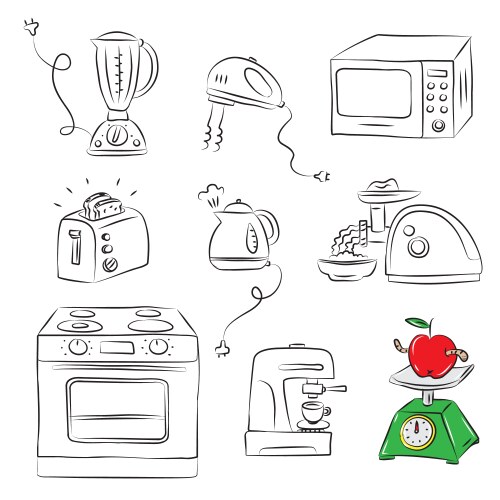 Kitchen cartoons Royalty Free Vector Image - VectorStock
