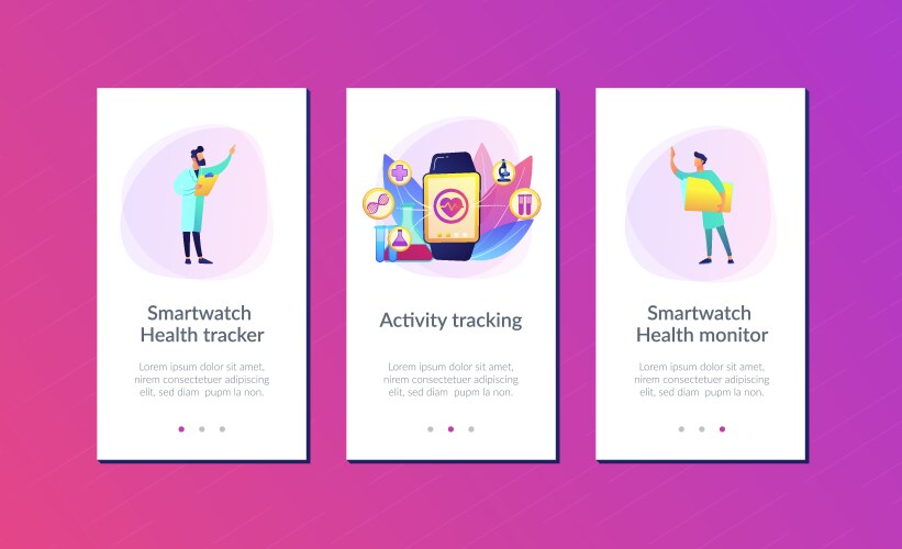 Fitness tracker app interface template Royalty Free Vector