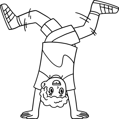Breakdance b girl doing an arm wave coloring page Vector Image