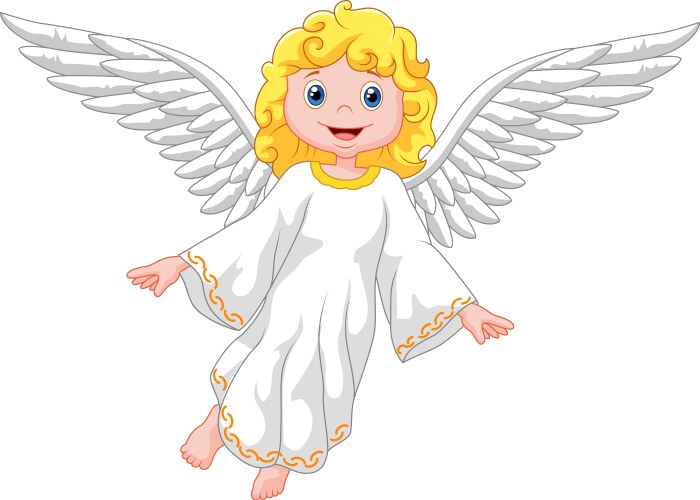Cartoon christmas angel isolated on white Vector Image