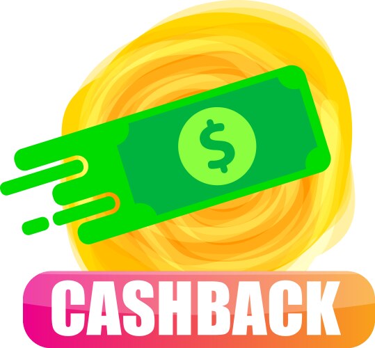 Cash back icon with dollar isolated on Royalty Free Vector