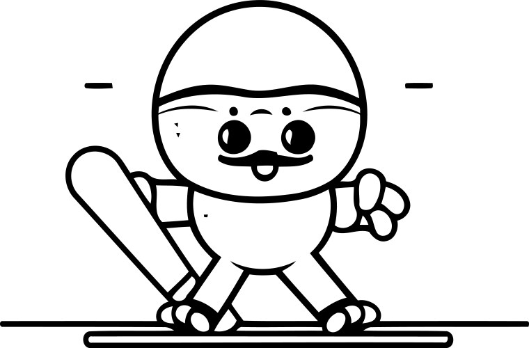 Cricket mascot character design Royalty Free Vector Image