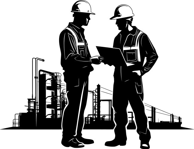 Engineering innovators blueprint duo logo Vector Image