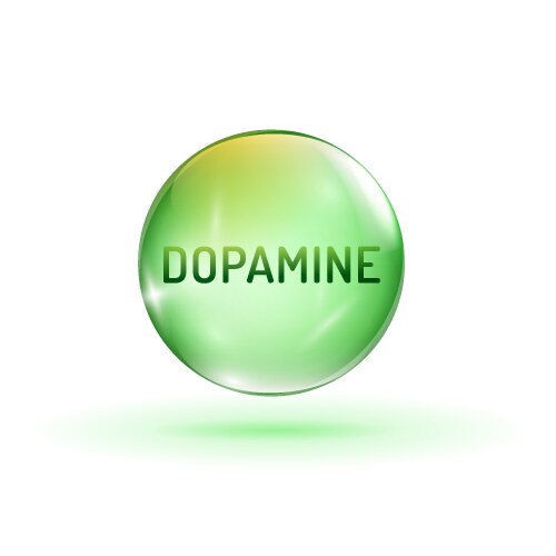 Dopamine poster banner in realistic glossy style Vector Image