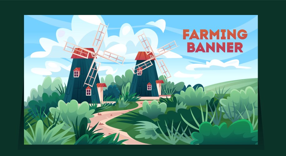 Village farm concept Royalty Free Vector Image