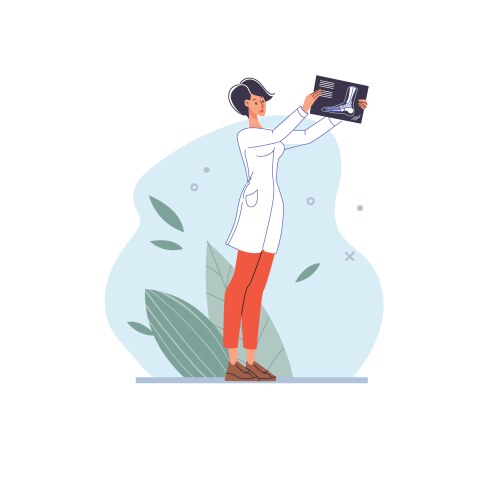 Flat cartoon doctor characters at work Royalty Free Vector