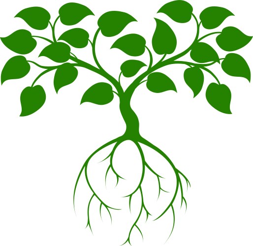 Holistic therapy tree with roots on organic paper Vector Image