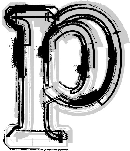 Colorful font letter p Royalty Free Vector Image