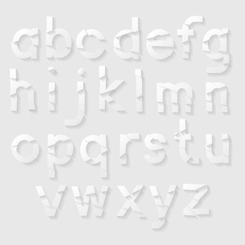 Paper alphabet with cut letters Royalty Free Vector Image