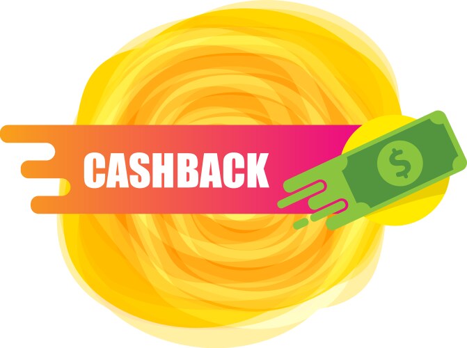 Cash back icon with dollar isolated Royalty Free Vector