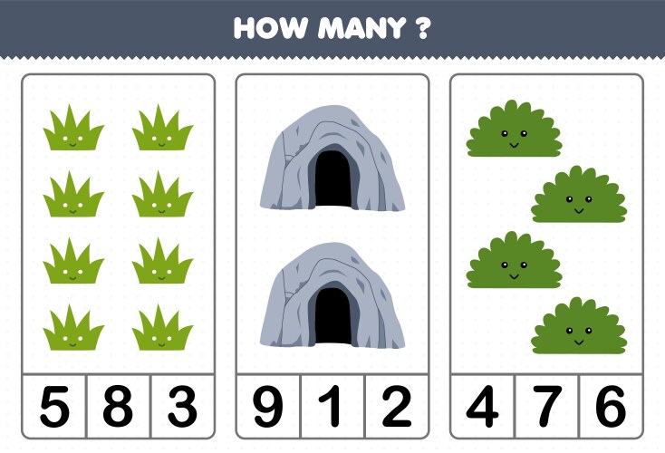 Education game for children counting how many Vector Image