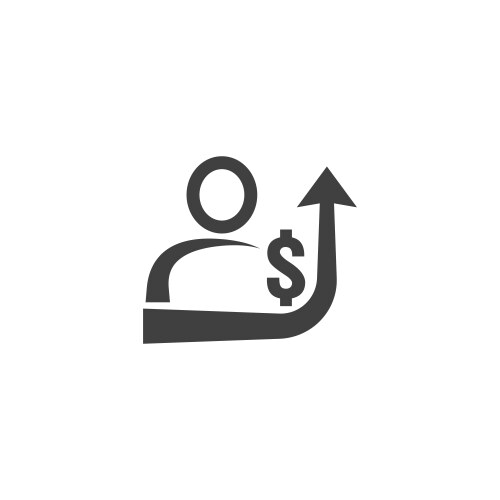 Employee salary increase icon on white background Vector Image