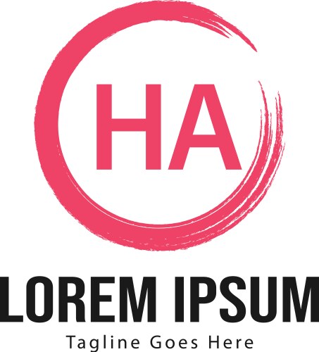 Initial ha logo template with modern frame Vector Image