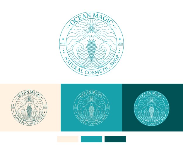 Mermaid logo brand template Royalty Free Vector Image