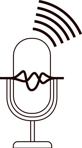 Microphone with sound wave isolated icon Vector Image