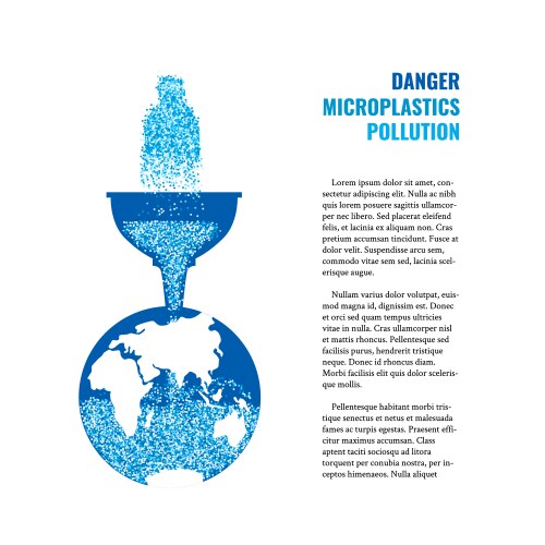 Microplastics in water banner Royalty Free Vector Image