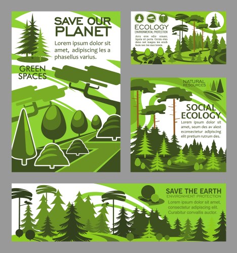 Posters for green energy or ecology saving Vector Image