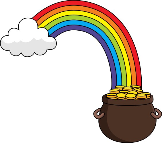 Saint patricks day pot of gold cartoon clipart Vector Image