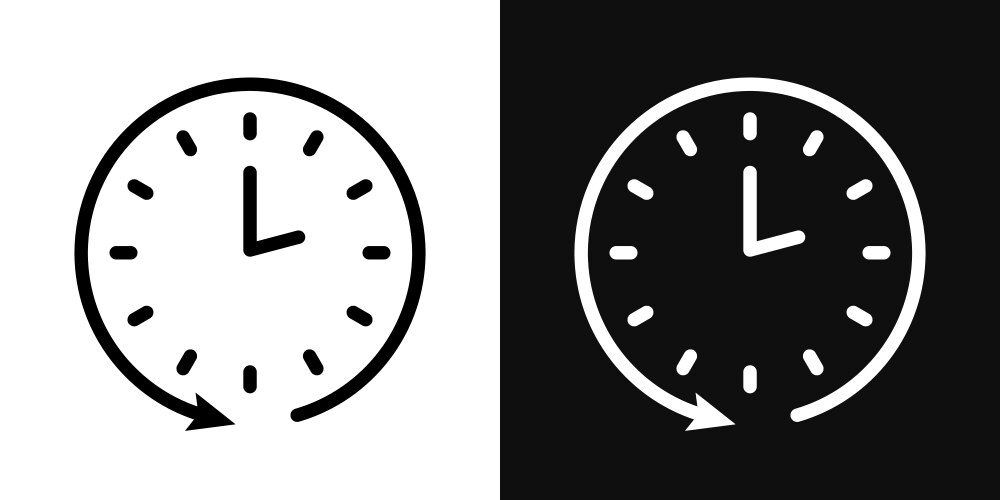 Course of time icon set clock countdown Royalty Free Vector