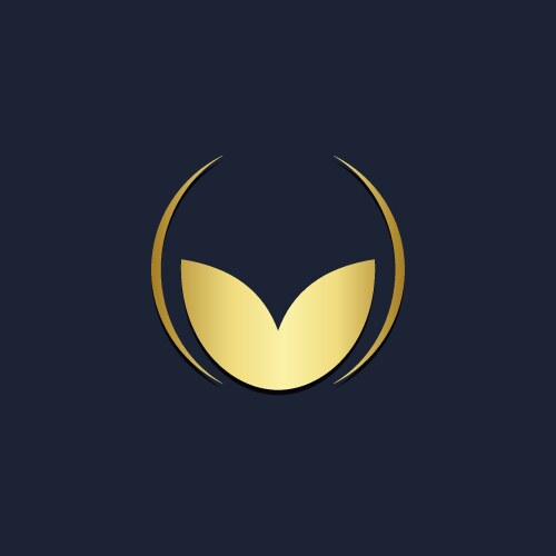 Leaf organic gold logo Royalty Free Vector Image