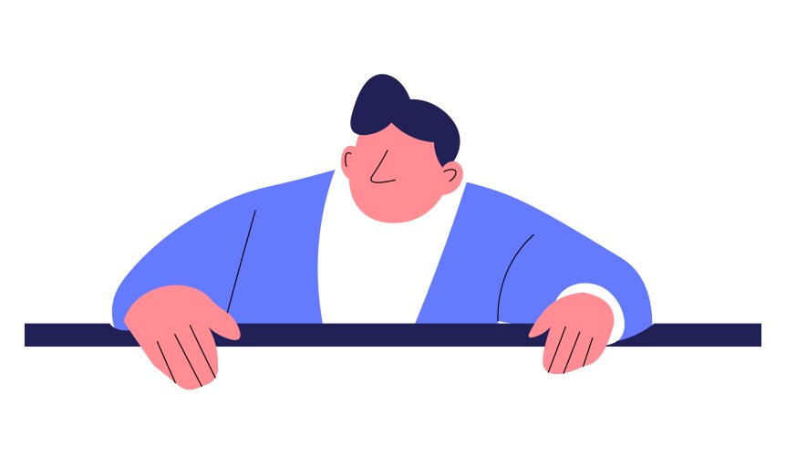 Young man bending down physical activity Vector Image