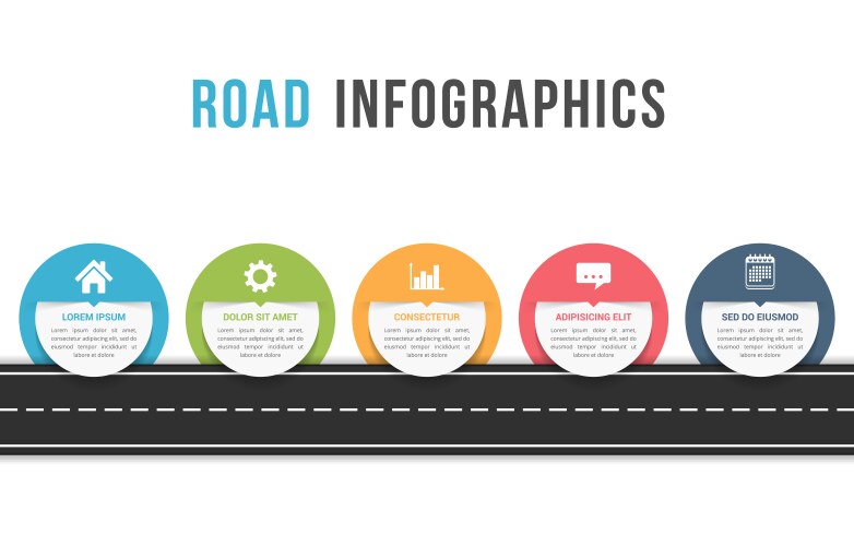 Road and traffic safety infographic design Vector Image