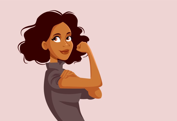 Strong confident businesswoman cartoon character Vector Image