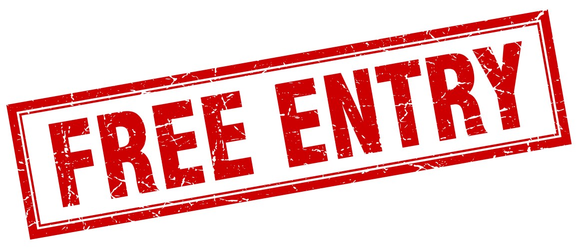 Free entry sign or label for business promotion Vector Image