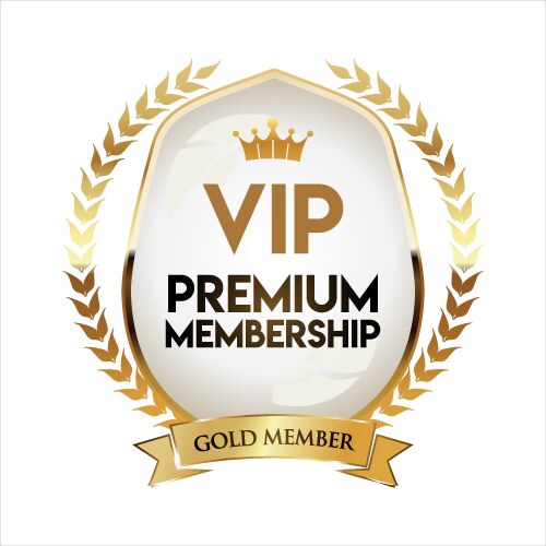Golden badge vip member retro design 004 Vector Image