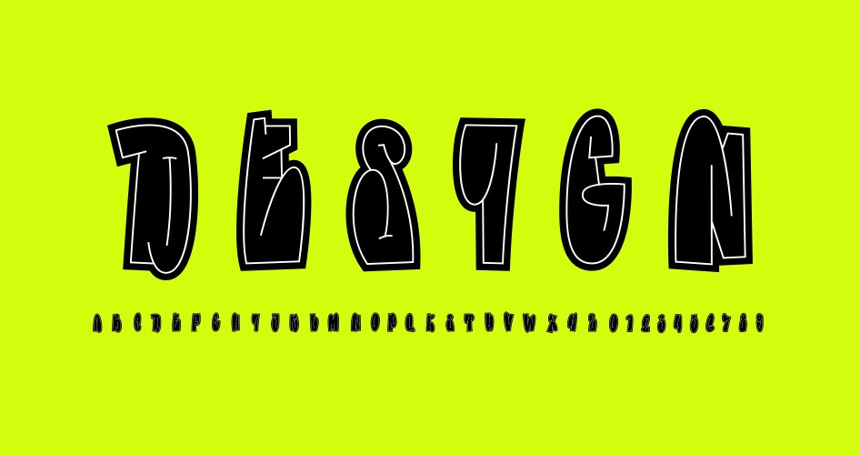 Graffiti font comic alphabet in the cartoon style Vector Image