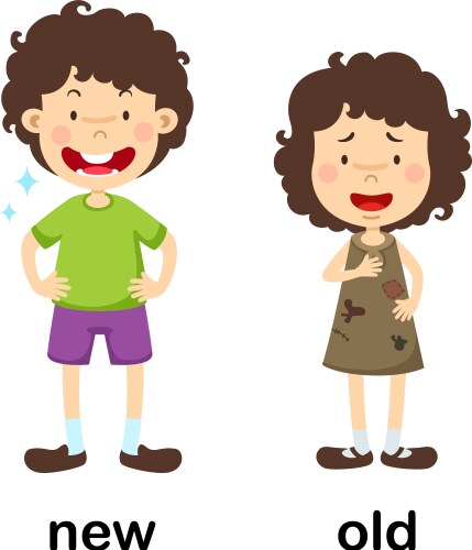 Opposite old and new Royalty Free Vector Image