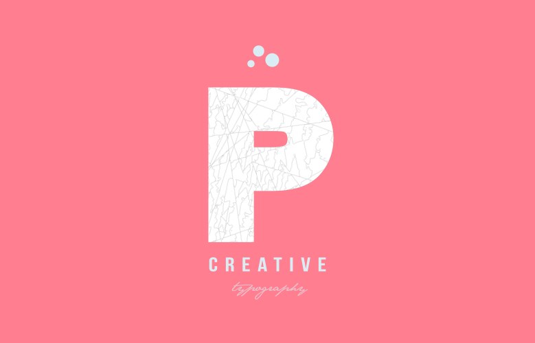 Pink white alphabet letter p logo design icon Vector Image