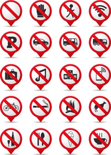 Prohibition sign for public park Royalty Free Vector Image