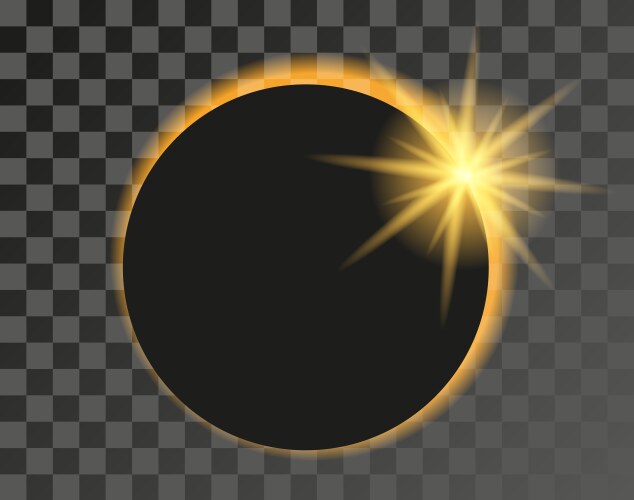 Total solar eclipse on transparent Royalty Free Vector Image