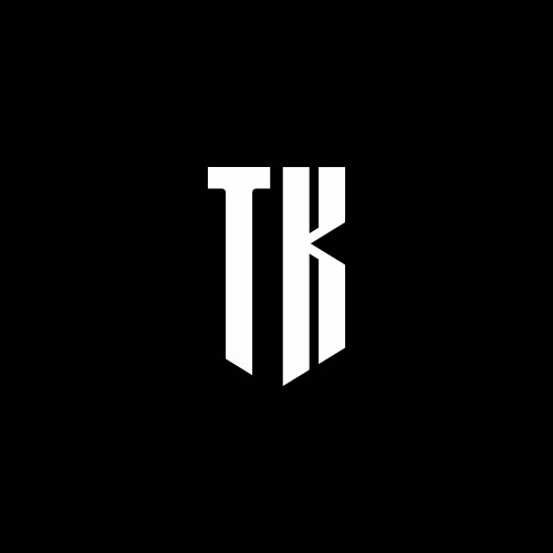 Tk logo monogram with emblem style isolated Vector Image
