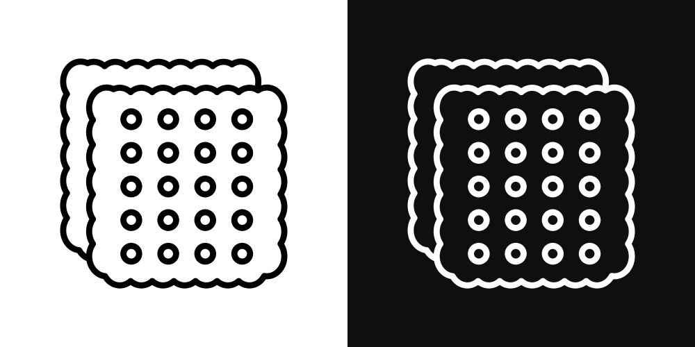 Crackers icon set biscuit snack cheese symbol Vector Image