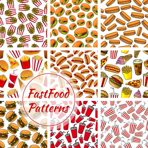 Fast food pattern Royalty Free Vector Image - VectorStock