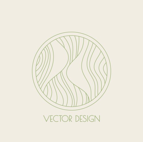 Round modern minimal logo Royalty Free Vector Image