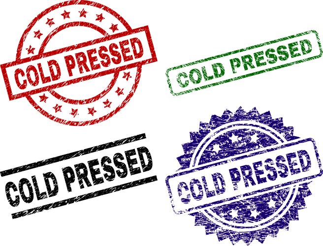 Cold pressed grunge rubber stamp Royalty Free Vector Image