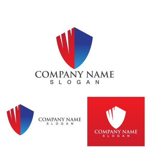 Security guard logo design shield Royalty Free Vector Image