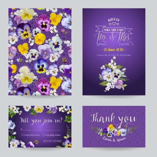 Invitation congratulation card set Royalty Free Vector Image