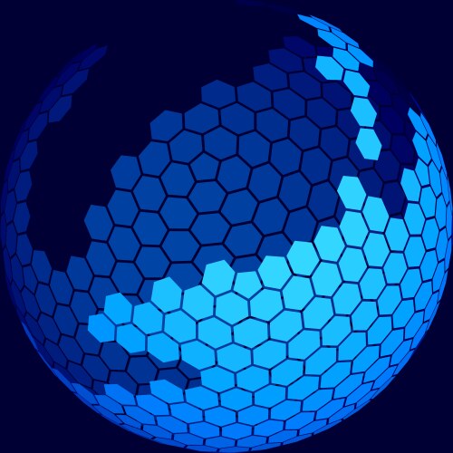 Abstract hexagonal 3d sphere background Royalty Free Vector Abstract hexagonal 3d sphere background Royalty Free Vector