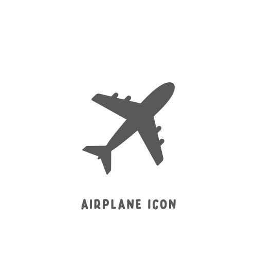 Passenger airplane black simple icon Royalty Free Vector