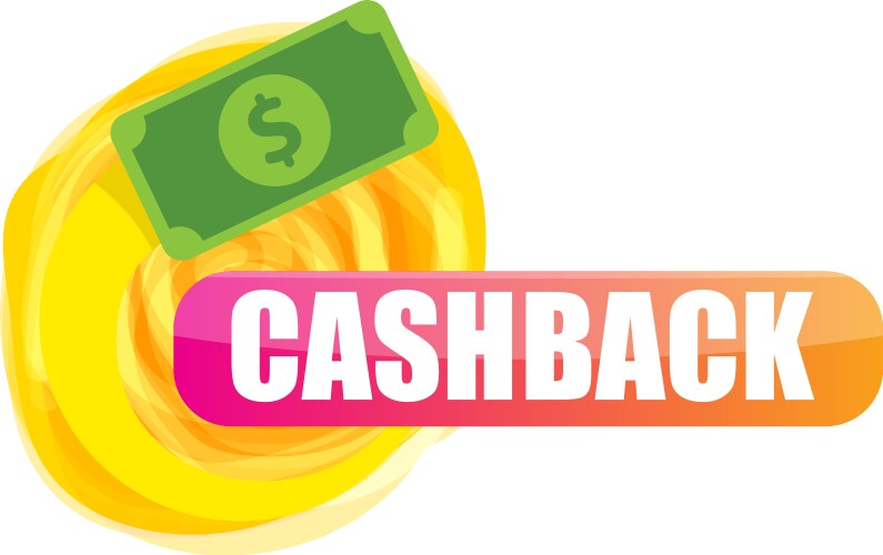Cash back icon with dollar isolated on Royalty Free Vector