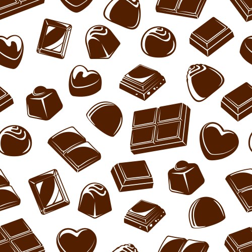 Chocolate seamless pattern Royalty Free Vector Image
